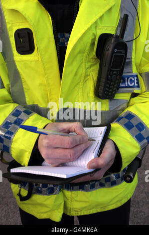 Police note book at Glenrothes Police Station, Fife, Scotland Stock ...