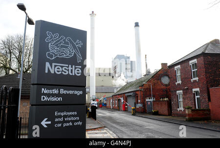 Nestle factory in Tutbury Staffordshire England UK where Nescafe coffee ...