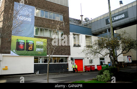 Nestle factory in Tutbury Staffordshire England UK where Nescafe coffee ...