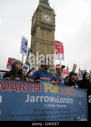 A group of activists recreated the famous 1936 Jarrow March for Jobs ...