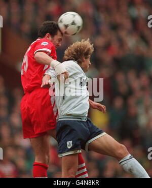 FA CUP SOCCER. JURGEN KLINSMANN, TOTTENHAM HOTSPUR, GOES PAST GARY ...