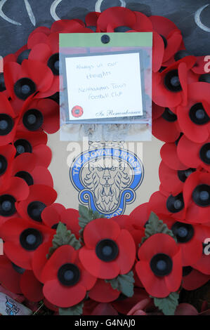 A general view of the remembrance memorial at the Stadium Of Light as ...