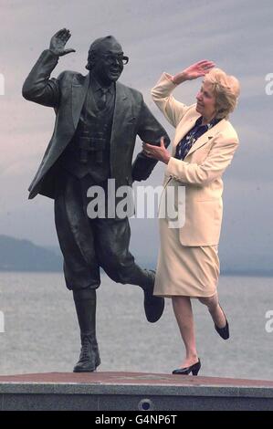 The statue of Comedian Eric Morecambe who died in 1984 after collapsing ...