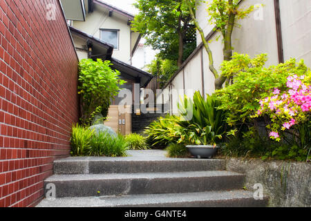 Modern Japanese private residential house with the front gate built in ...