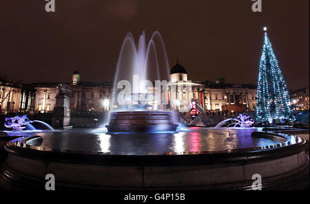 View of Christmas tree with lights turned on during the 93rd annual ...
