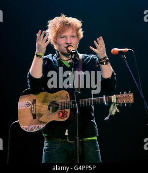 Ed Sheeran on stage during day two of Capital's Jingle Bell Ball 2017 ...