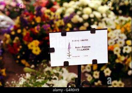 A floral tribute at the funeral of BBC TV sports presenter Helen ...