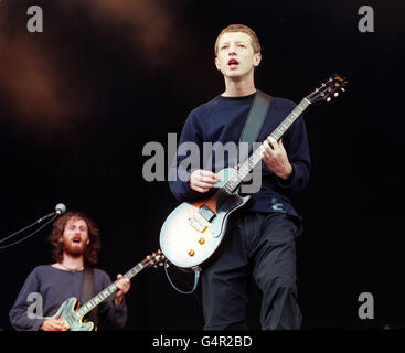 Lead singer of Cast, John Power with other band members, attending the ...