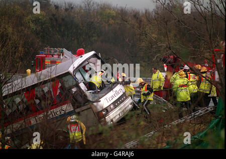 M2 Coach crash Stock Photo - Alamy
