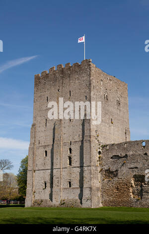 Portchester Castle, Hampshire, UK: the 12th century Great Tower or ...
