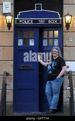 Doctor Who fan Erica Quinn at her front door after she turned her house ...