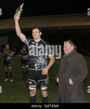 Glasgow Warriors captain Al Kellock celebrates during the Guinness ...