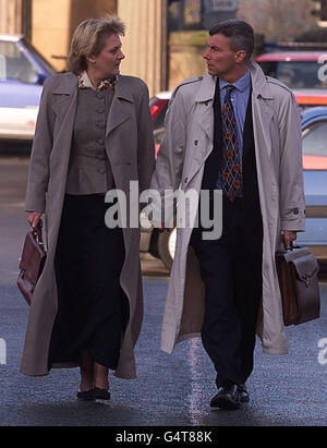 Solicitor Sally Clark, with husband Stephen leaves the High Court in ...