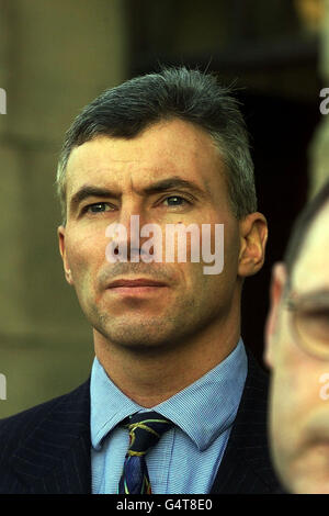 Solicitor Sally Clark, with her husband Stephen Clark (right)leaves the ...