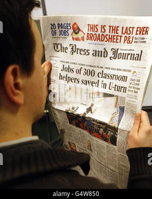 The last broadsheet format publication of the Press and Journal ...