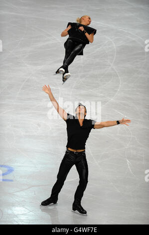 Russia's Tatiana Volosozhar and Maxim Trankov perform in the pairs free ...