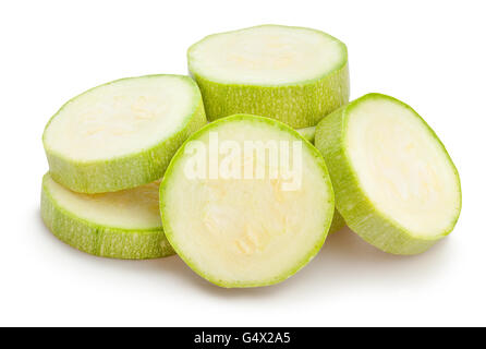 Raw round vegetable marrow isolated on white background. Zucchini ...