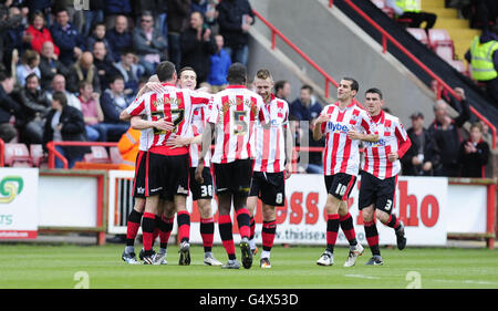 Goal 0-1 Exeter City celebrate a goal during the Sky Bet League 1 match ...