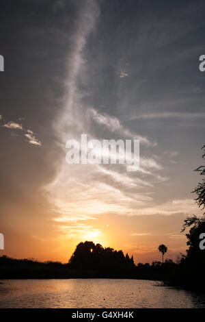 Lake (Resaca) Sunset at Camp Lula Sams - Brownsville, Texas USA Stock ...