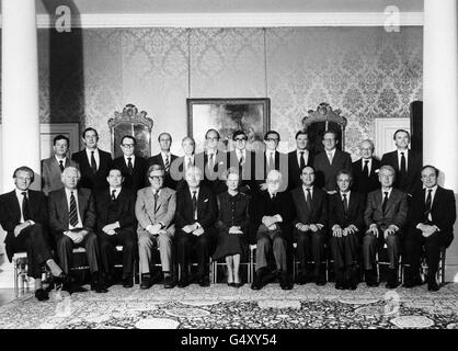 The new Cabinet of Mrs Thatcher's Conservative government. (Standing ...