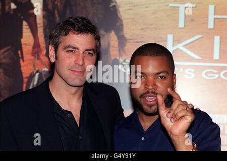 Actor George Clooney and former rapper-turned actor Ice Cube pose for ...