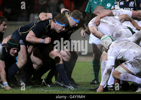 Scotland's Robin Hislop and George Turner (left) prepare for a scrum ...