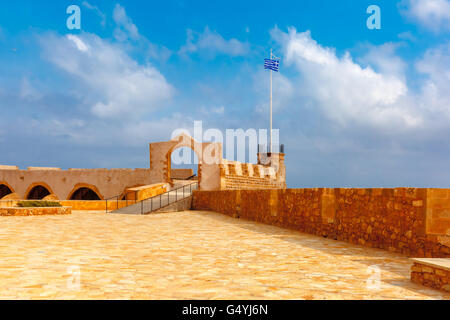 Firkas Fortress at harbor of the Old Town of Chania Crete, Greece. War ...