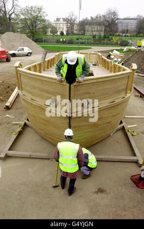 Playground in the form of a ship on a sunny summer day, Moscow, Russia ...