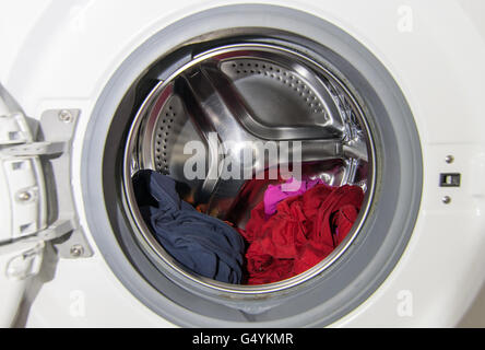 Inside washing machine, drum of front-loading washing machine with ...