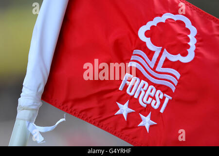 general view of a Nottingham Forest branded corner flag at The City ...