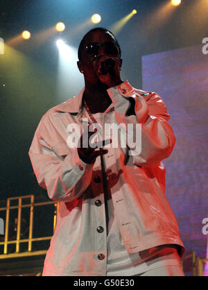 American rap singer Puff Daddy performing on stage at the Wembley Arena ...