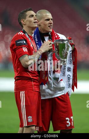 MARTIN SKRTEL & DANIEL AGGER LIVERPOOL FC V NEWCASTLE UNITE ANFIELD ...