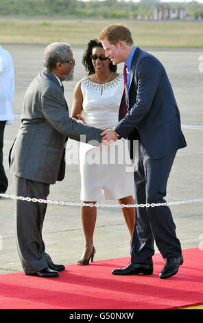 H.E. Sir Colville Young, the Governor General of Belize, and official ...