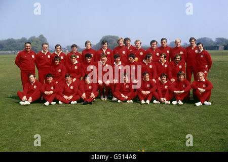 (L-R) British Lions' Gordon Brown, Bob Hillier and Mike Gibson with a ...