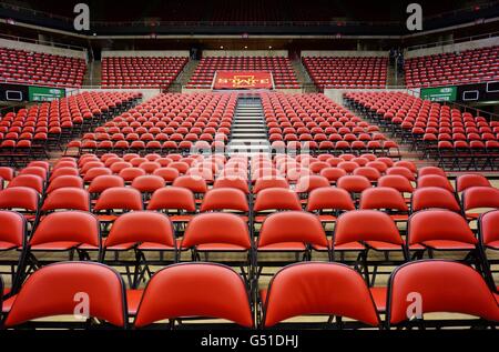 Inside the Hilton Coliseum sports arena stadium at Iowa State ...