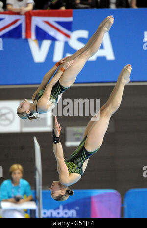 Australia's Alexandra Croak and Melissa Wu dive during the women's 10 ...