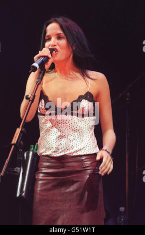 Singer Andrea Corr, from the Irish pop group The Corrs, performing on ...