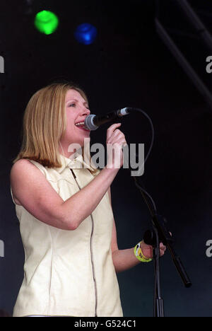 Sarah Cracknell, lead singer with the pop band St Etienne performs on ...