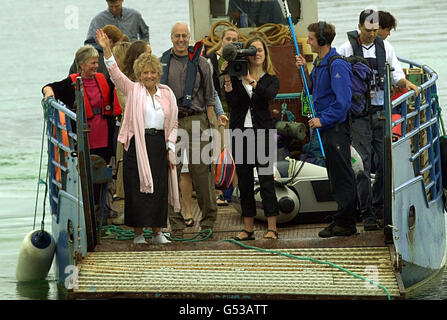 BBC Castaway contestant Ben Fogle (R) runs to greet his mother Julia ...