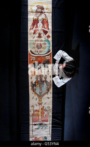 Cate Watson, Science Museum Library Assistant, inspects the Ripley ...