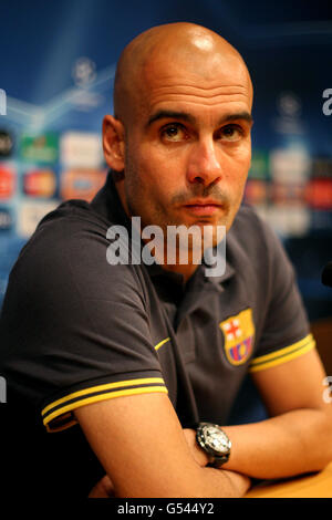 Pep Guardiola press conference - Barcelona manager stock pic Picture by ...