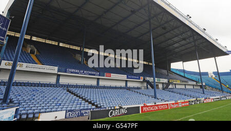 A general view showing the Leppings Lane (west) stand at Hillsborough ...