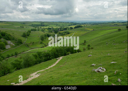 Steps at Malham Cove cliff face Yorkshire UK Stock Photo - Alamy