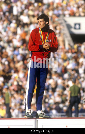 Great Britain's Seb Coe on the podium with his gold medal Stock Photo ...