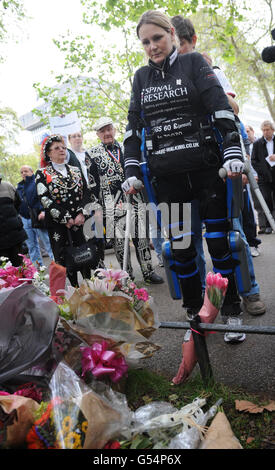 Claire Lomas, 32, who is paralysed from the chest down, wears a bionic ...