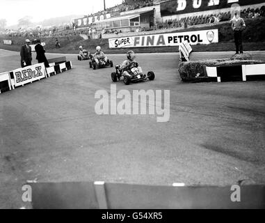 Miss Ann Thorp (74) in her Trokart, winner of the Ladies Trophy Stock ...