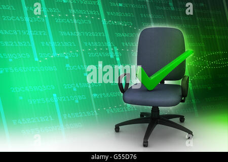 Right mark sitting comfortable computer chair Stock Photo - Alamy