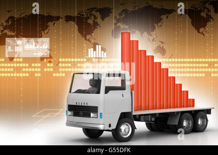 Transportation of business graph in truck Stock Photo - Alamy