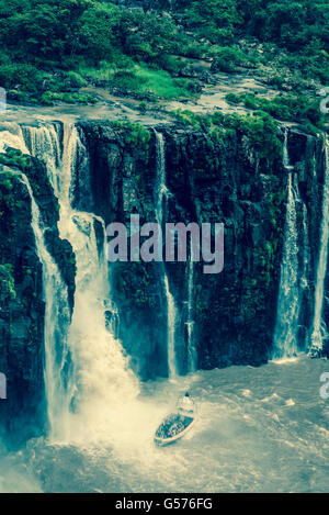 Cataratas waterfalls view from the bottom with some rocks covered by ...