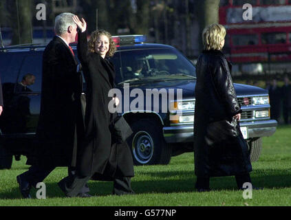 President Bill Clinton walk with Chelsea and Hillary in the 1997 Stock ...